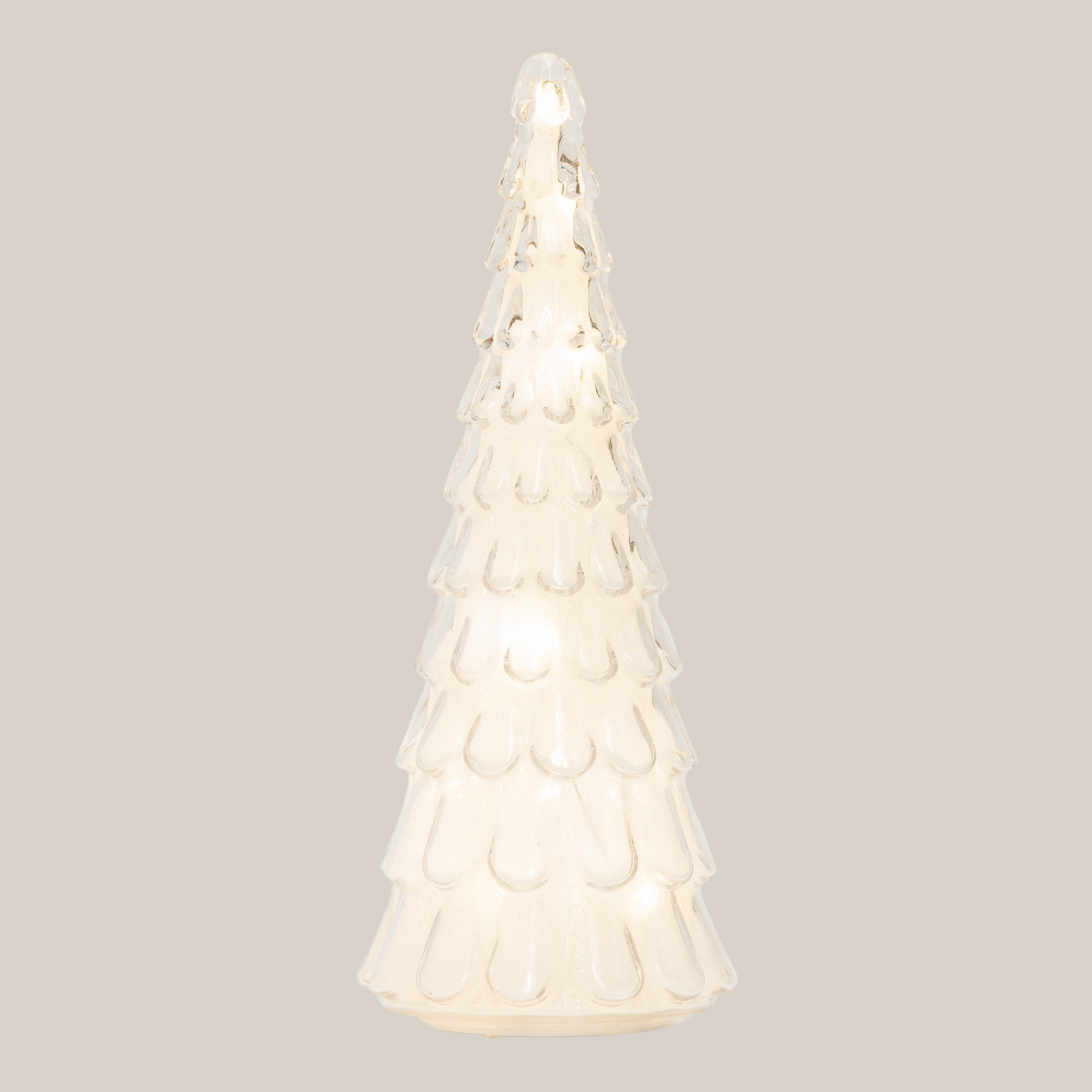 42cm White Frost Drop Glass Tree – Stellar Haus