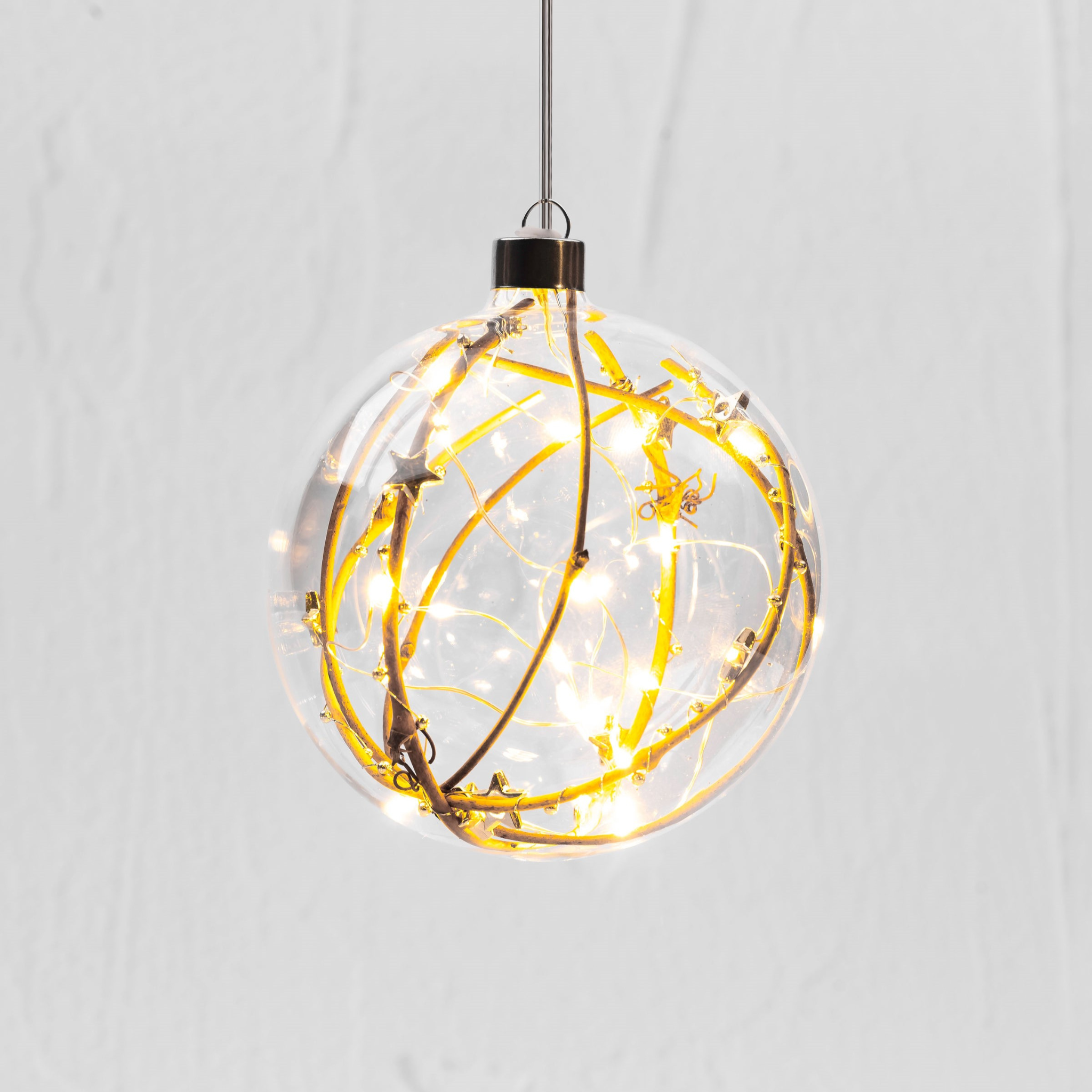 Gold Bead Sphere Hanging Glass Light – Stellar Haus