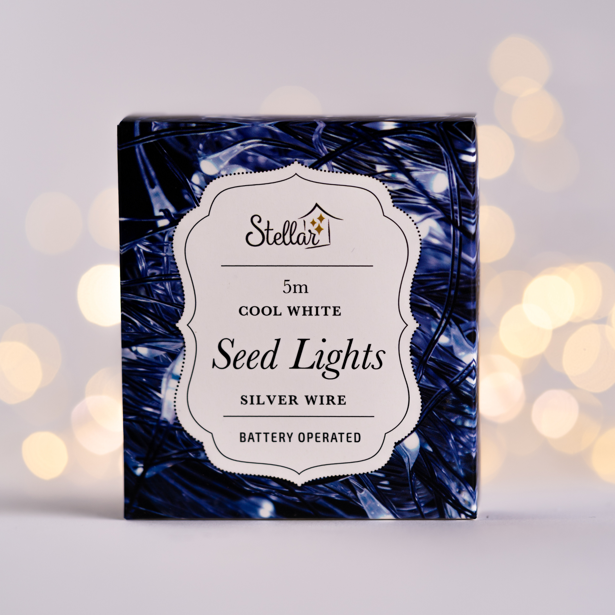 5m AA Silver Cool White 50 LED Wire Seed Lights – Stellar Haus