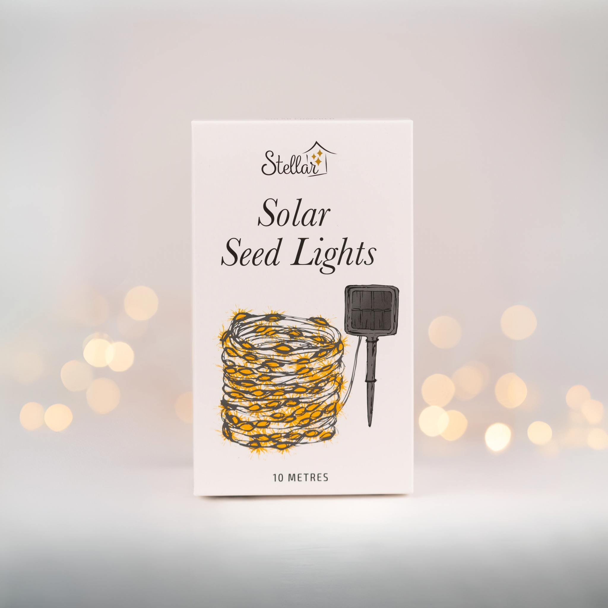 10m Silver Warm White Solar Seed Lights – Stellar Haus